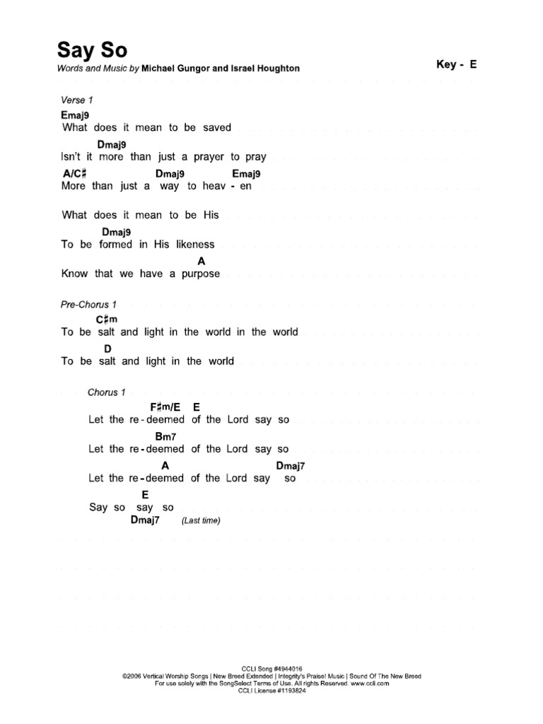 Say So Chord | PDF