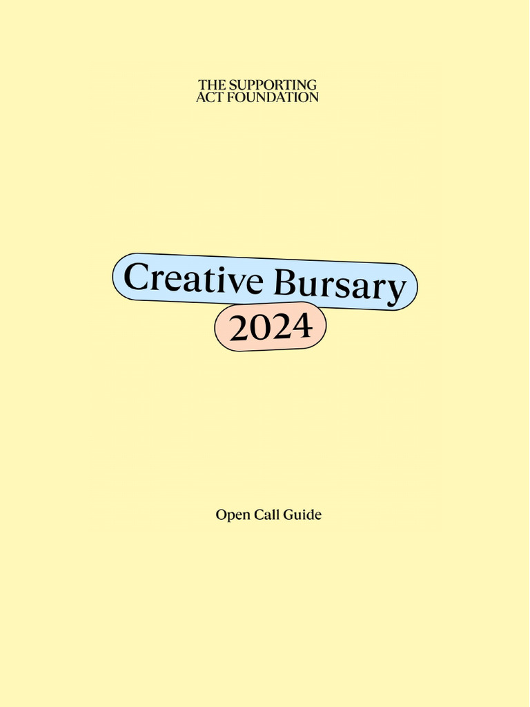 Supporting Act Foundation - Creative Bursary 2024 Guide | PDF | Cost Of Living | Transgender