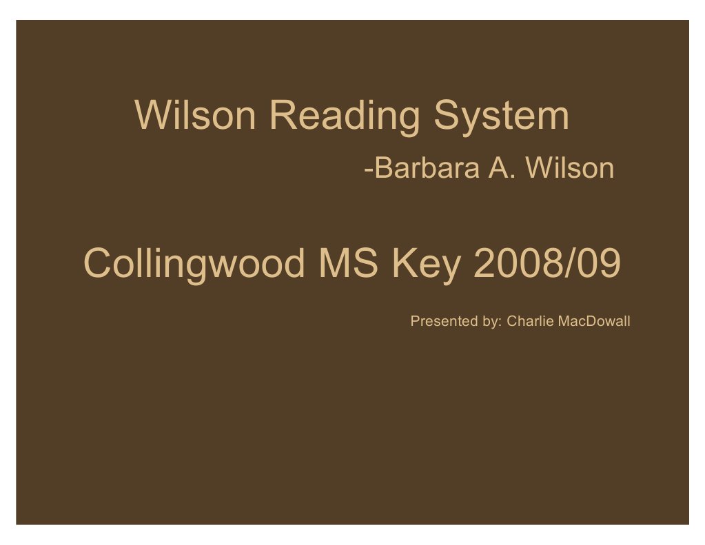 97 Version Wilson Reading | PDF