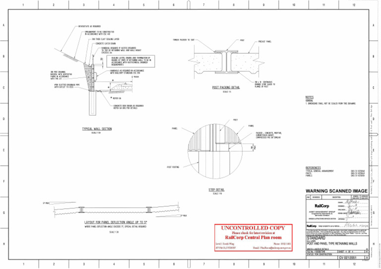 TS 01685_0.00_Post and Panel Retaining Walls - Miscellaneous Details | PDF