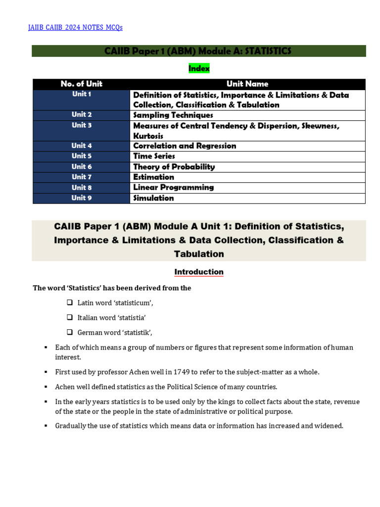 ABM Statistics Overview and Applications | PDF | Sampling (Statistics ...