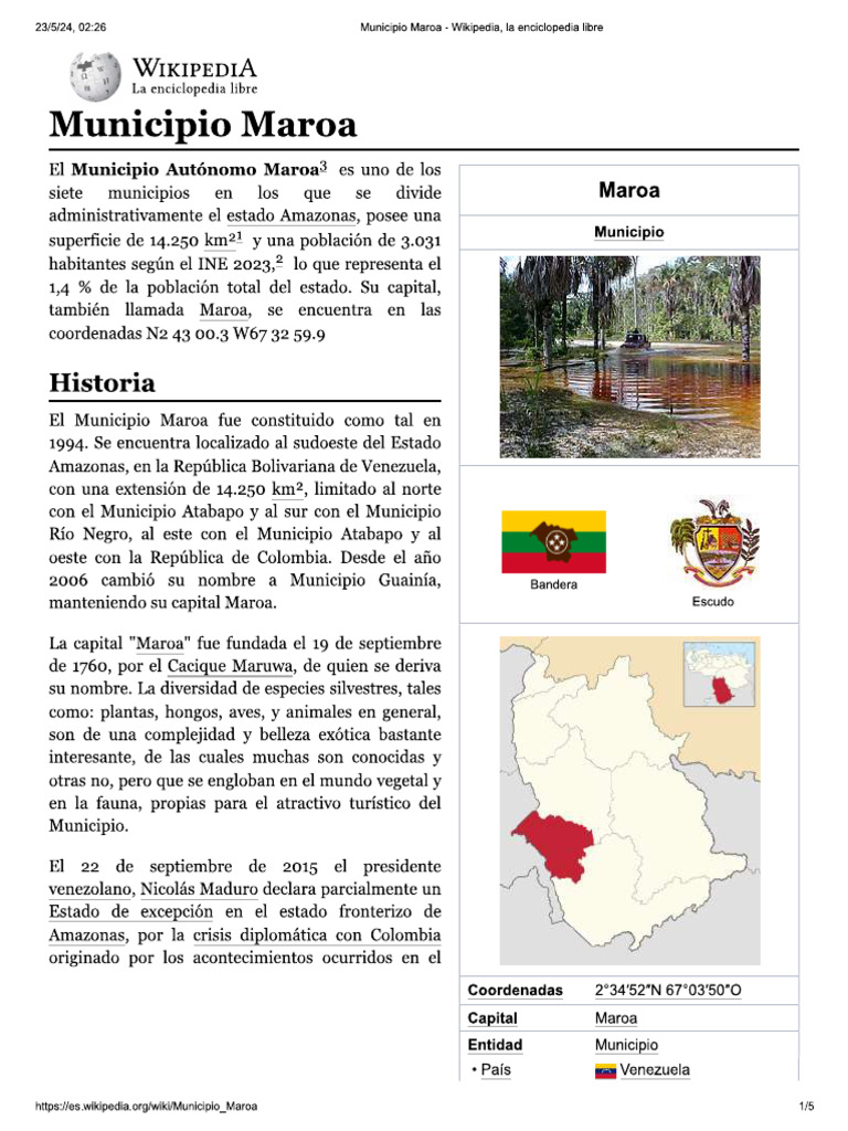 Municipio Maroa | PDF