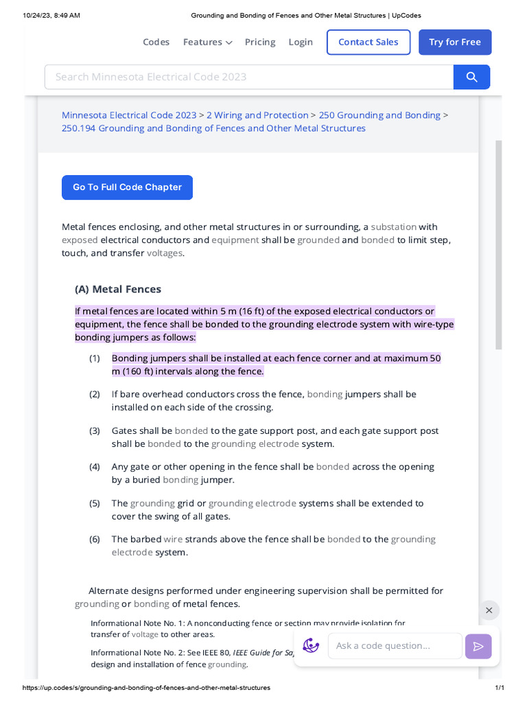 Grounding and Bonding of Fences and Other Metal Structures - UpCodes | Download Free PDF ...