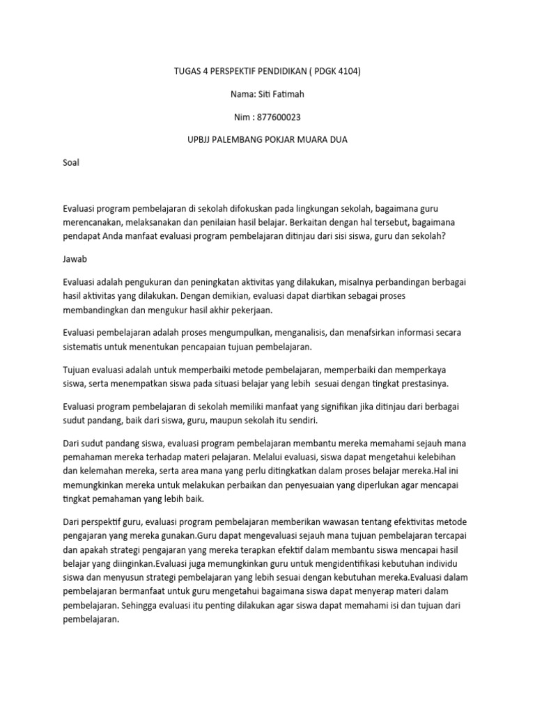 TUGAS 3 PDGK 4104 | PDF | Karier & Perkembangan