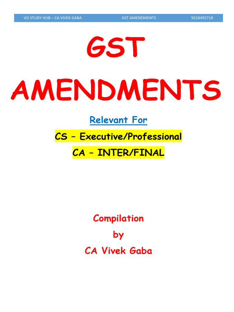 @csupdates GST Amendments For JUNE 2024 | PDF | Taxes | Gambling