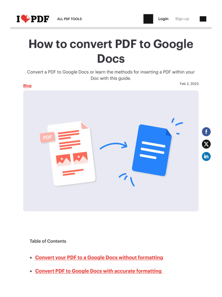 How To Convert PDF To Google Docs | PDF | Optical Character Recognition ...