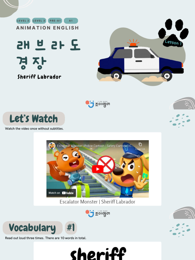 (Lesson 1) Sheriff Labrador (15 Min) | PDF | Applied Linguistics