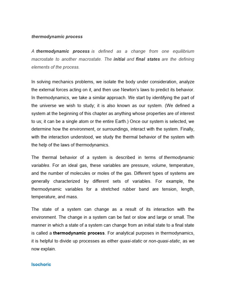 Thermodynamic Process | PDF | Enthalpy | Gases