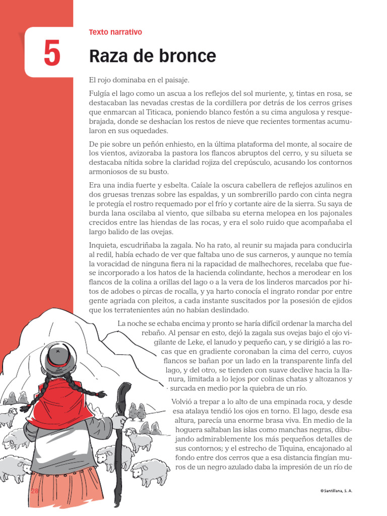 Raza de Bronce (Fragmento de Novela 4to Grado) | PDF