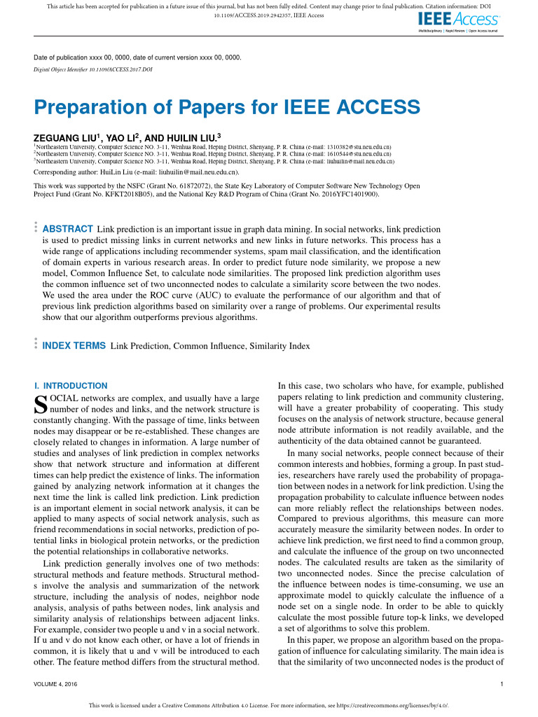 Preparation of Papers For IEEE ACCESS | PDF | Applied Mathematics ...