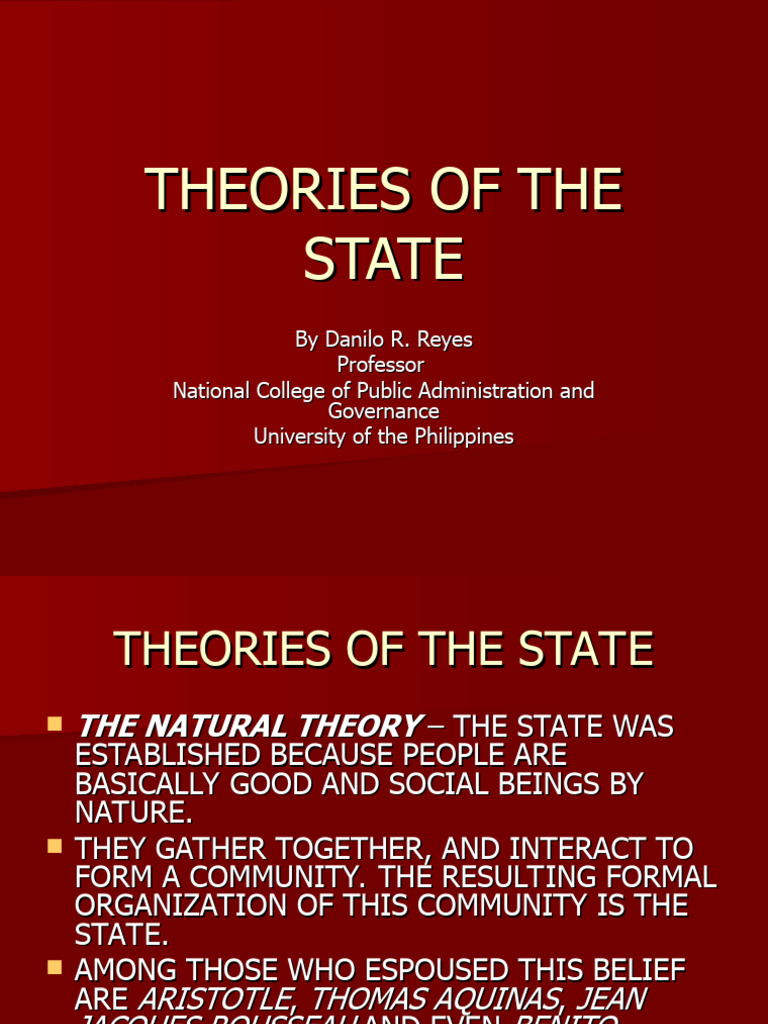 Theories of The State | PDF | State (Polity) | Karl Marx