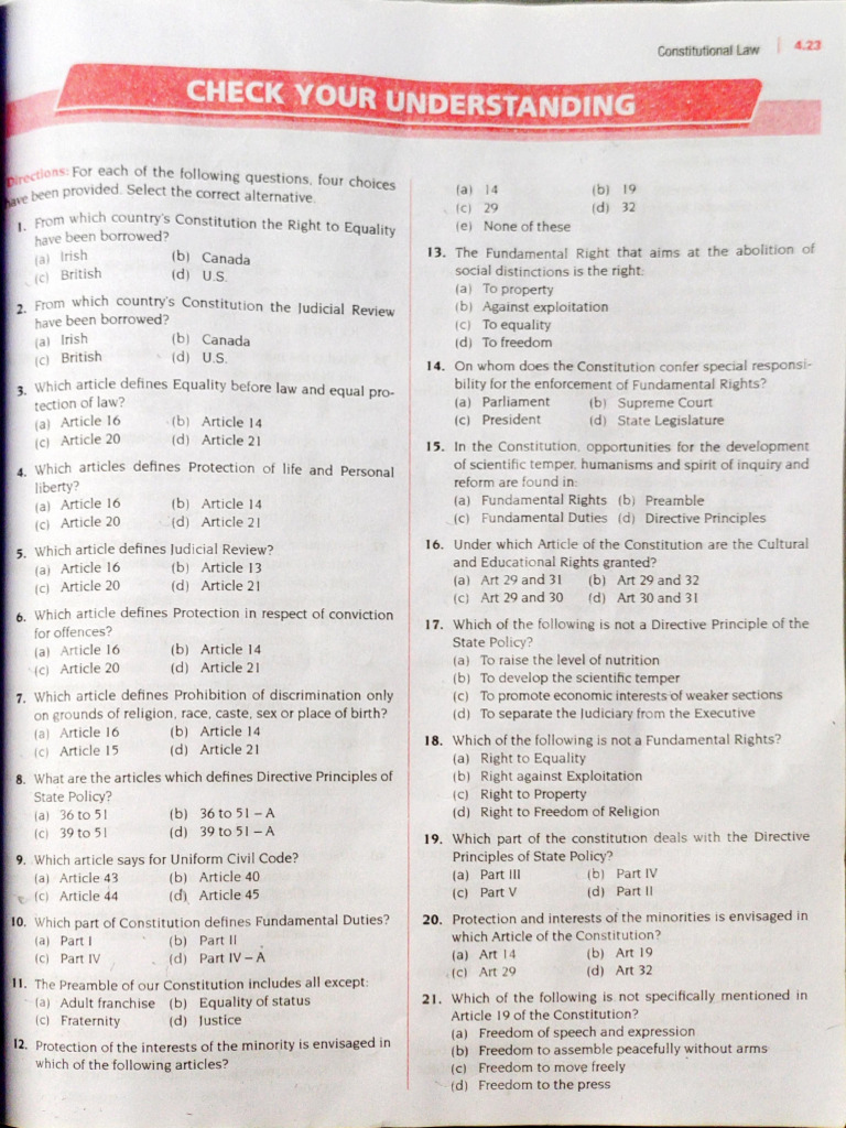 FRS, DPSP and FD PYQs Polity | PDF | Justice | Crime & Violence