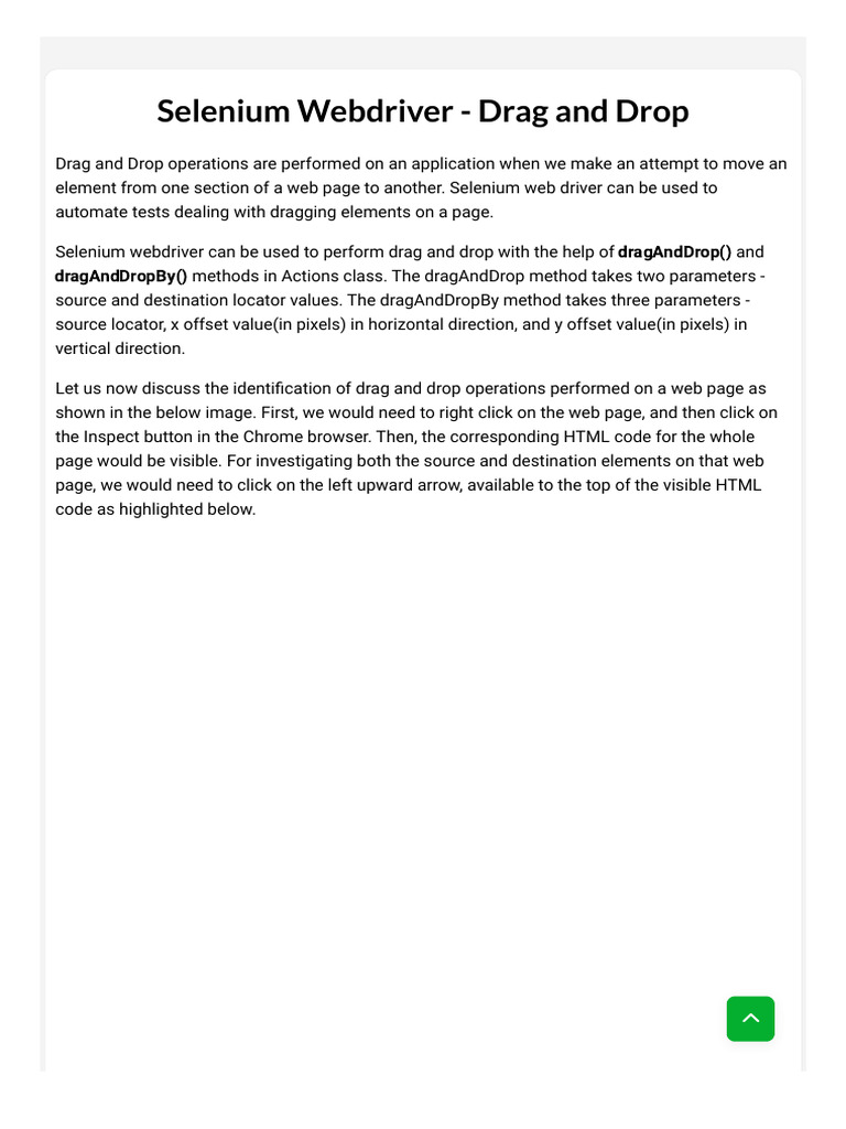 68 Selenium Webdriver - Drag and Drop | PDF | Selenium (Software) | World Wide Web