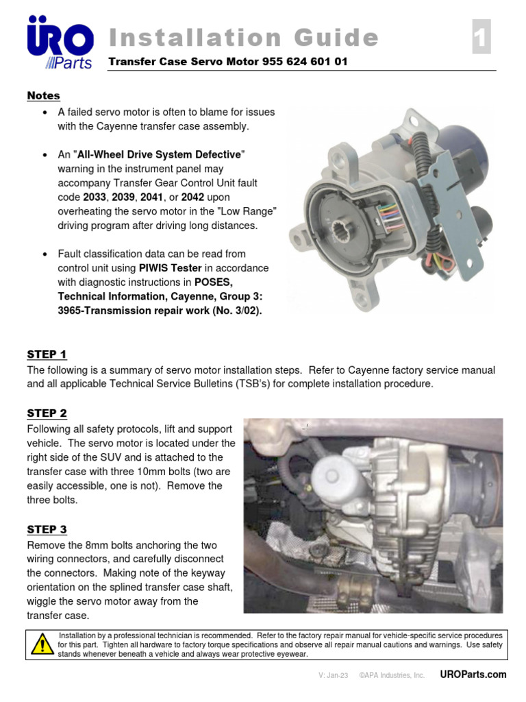 Porsche Cayenne Transfer Case Motor Guide | PDF | Manual Transmission ...