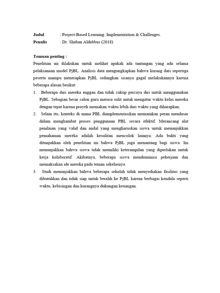Materi Project Based Learning | PDF