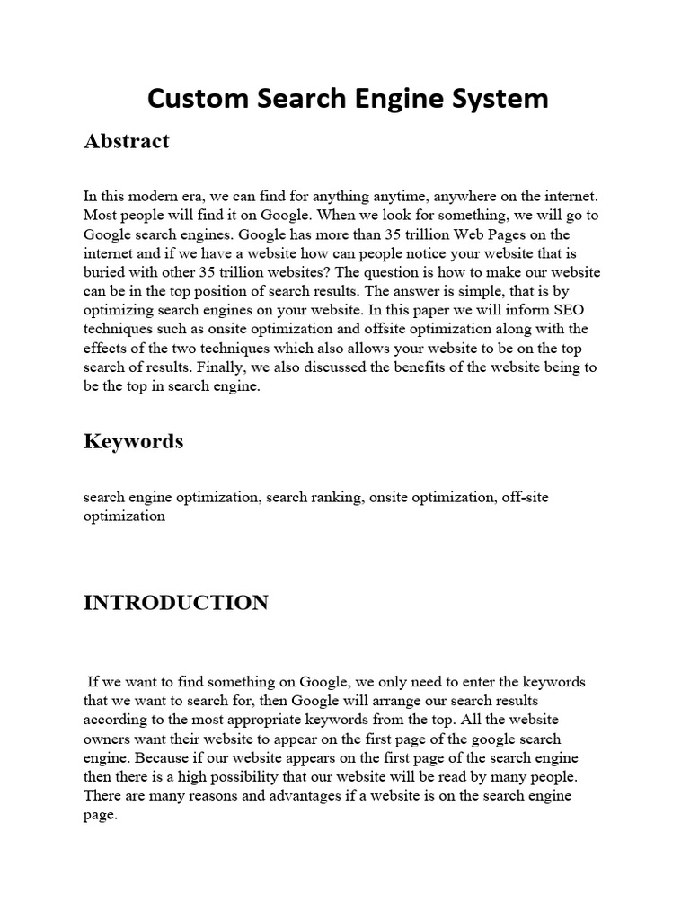 Custom Search Engine System | PDF | Software Testing | Java ... Custom Search Engine System | PDF | Software Testing | Java ...