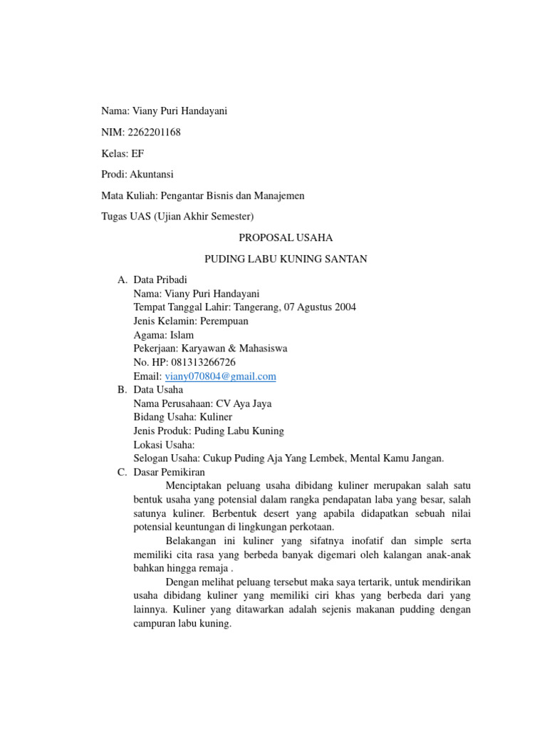 Proposal | PDF | Pengembangan Diri