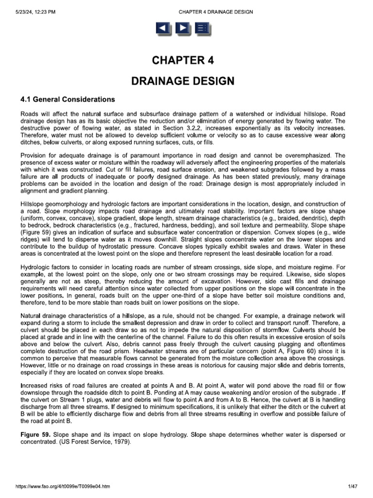 Chapter 4 Drainage Design | PDF