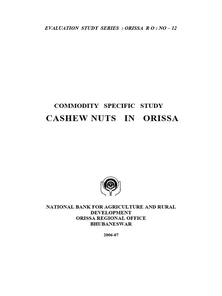 Cashew Value Chain study-NABARD-Odisha | PDF | Economies