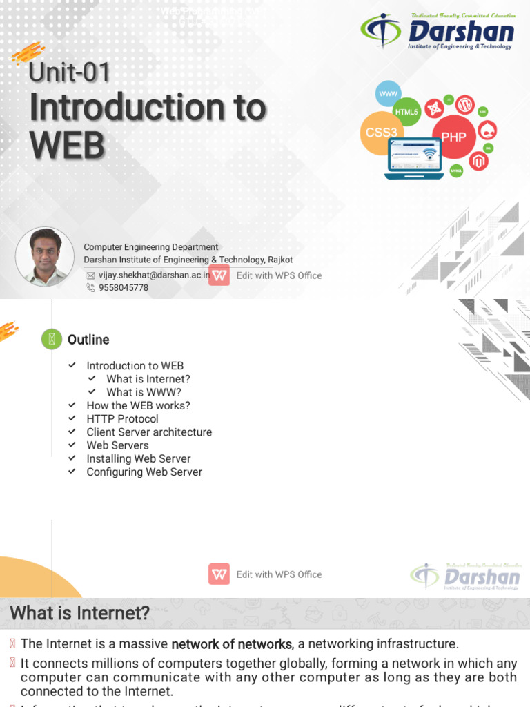 WP GTU Study Material Presentations Unit-1 19012022083402PM | PDF | World Wide Web | Internet & Web