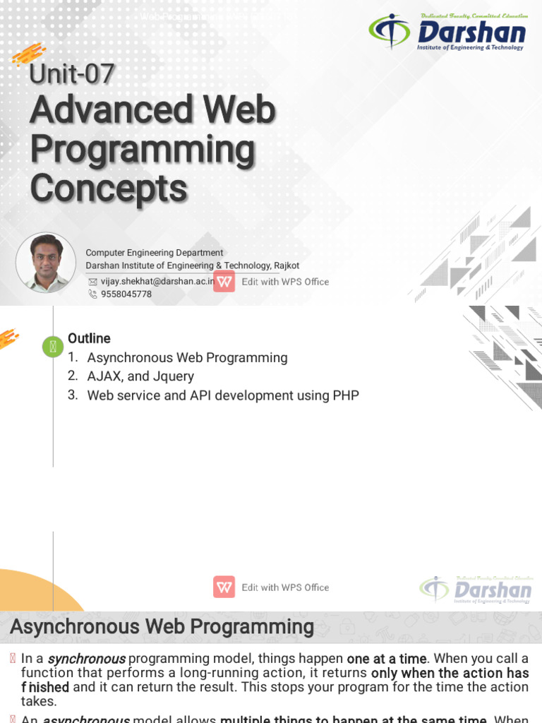 WP GTU Study Material Presentations Unit-7 17042022102939PM | PDF | Ajax (Programming) | World ...