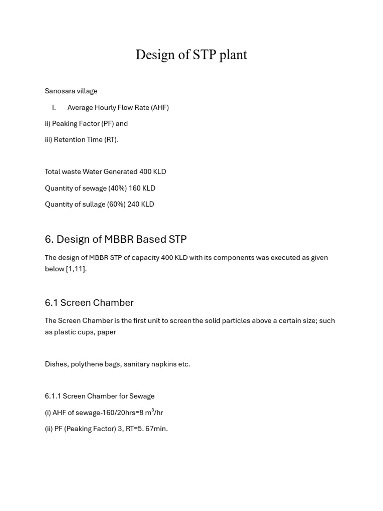STP Plant Design Model | Download Free PDF | Sewage Treatment ...
