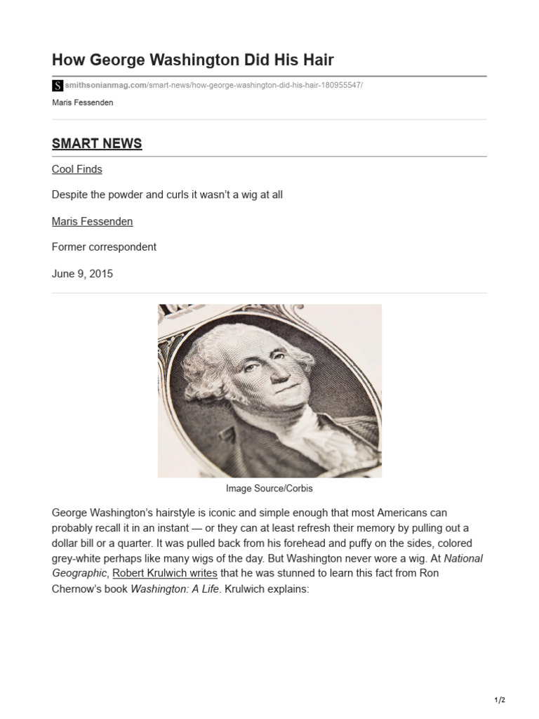 How George Washington Did His Hair | PDF | Wig | Beauty