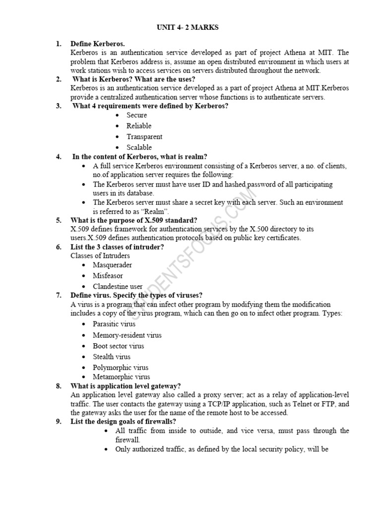 Unit4 Cryptography and Network Security | PDF | Security | Computer Security