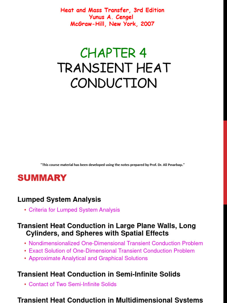 Chap04 Transient Heat Conduction | PDF | Thermal Conduction | Heat Transfer