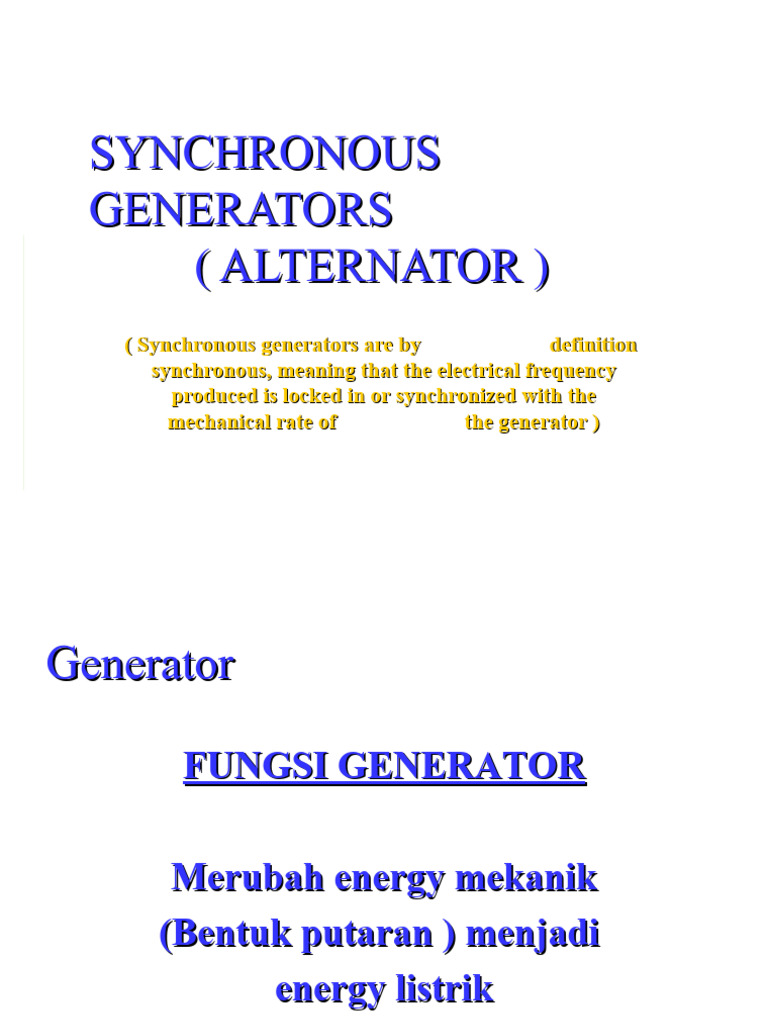 Synchronous Generators | PDF