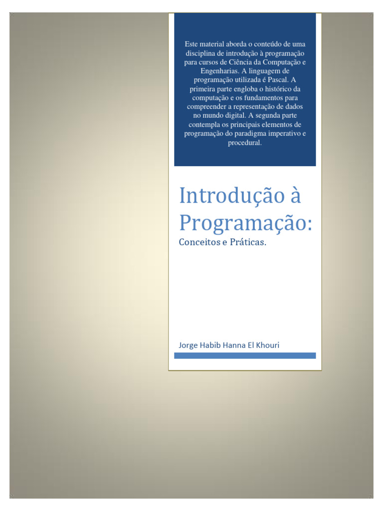 KHOURI Notas de Aula Introdução A Programacao | PDF | Linguagem de ...