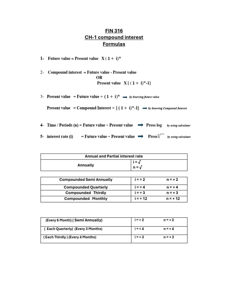 Financial Formulas and Analysis Techniques | PDF | Net Present Value | Present Value