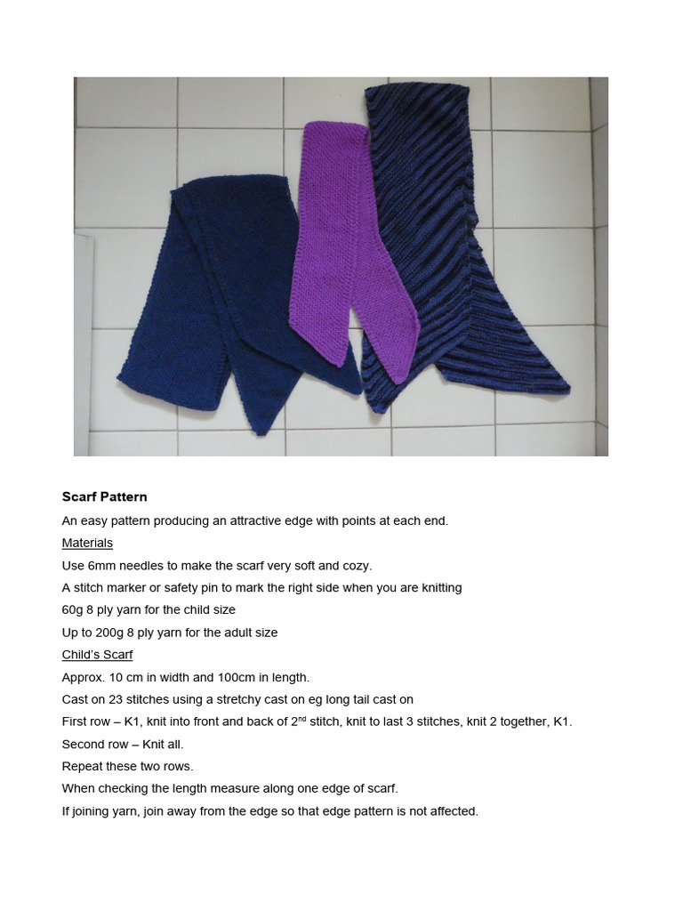 Easy Scarf Knitting Pattern Guide | PDF | Home & Garden