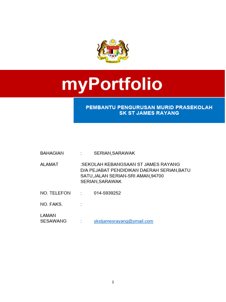 MyPortfolio PPM PRASEKOLAH | PDF