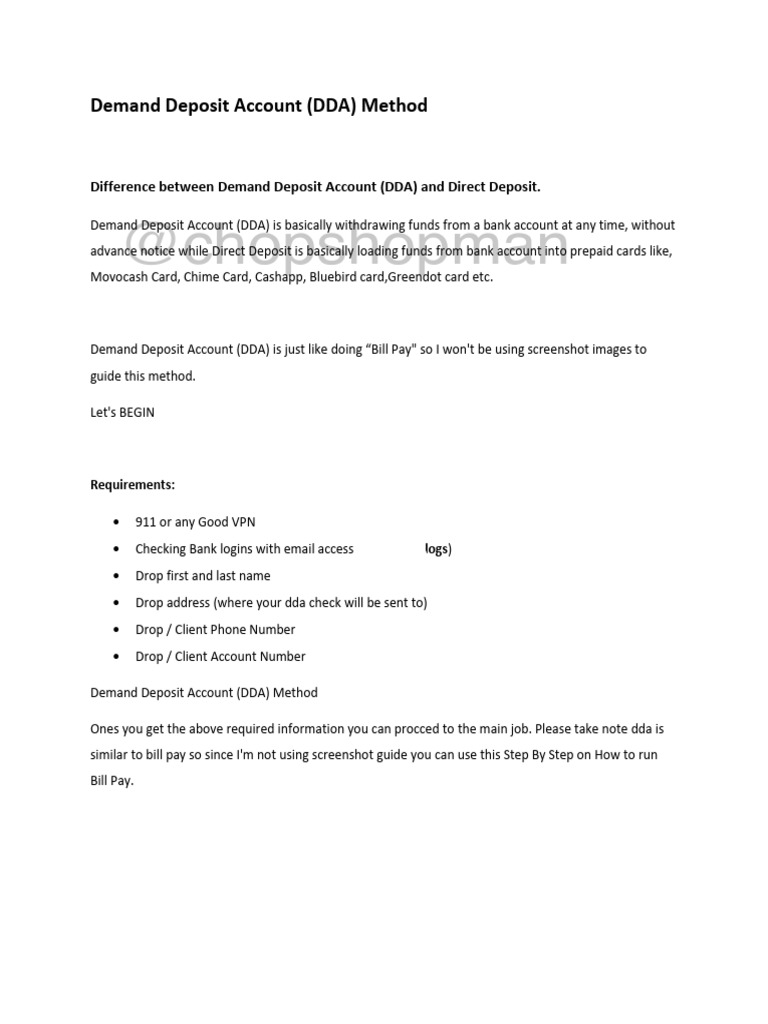 Demand Deposit Account DDA Method by Box | PDF | Cheque | Transaction Account