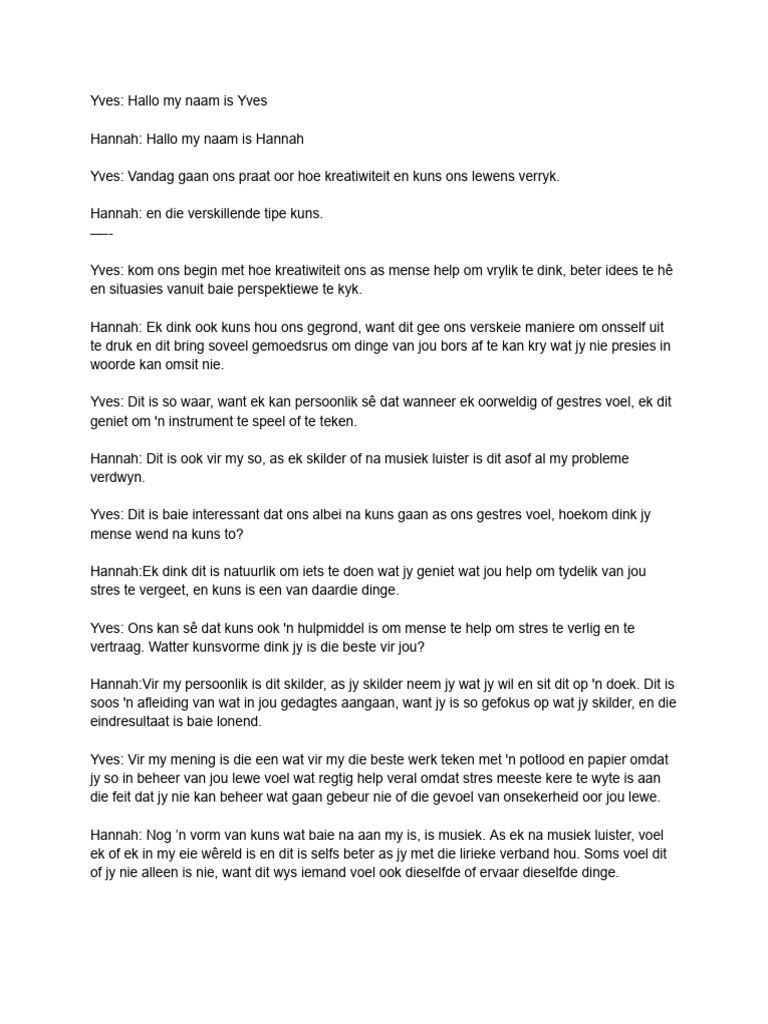 Afrikaans Dialogue | PDF