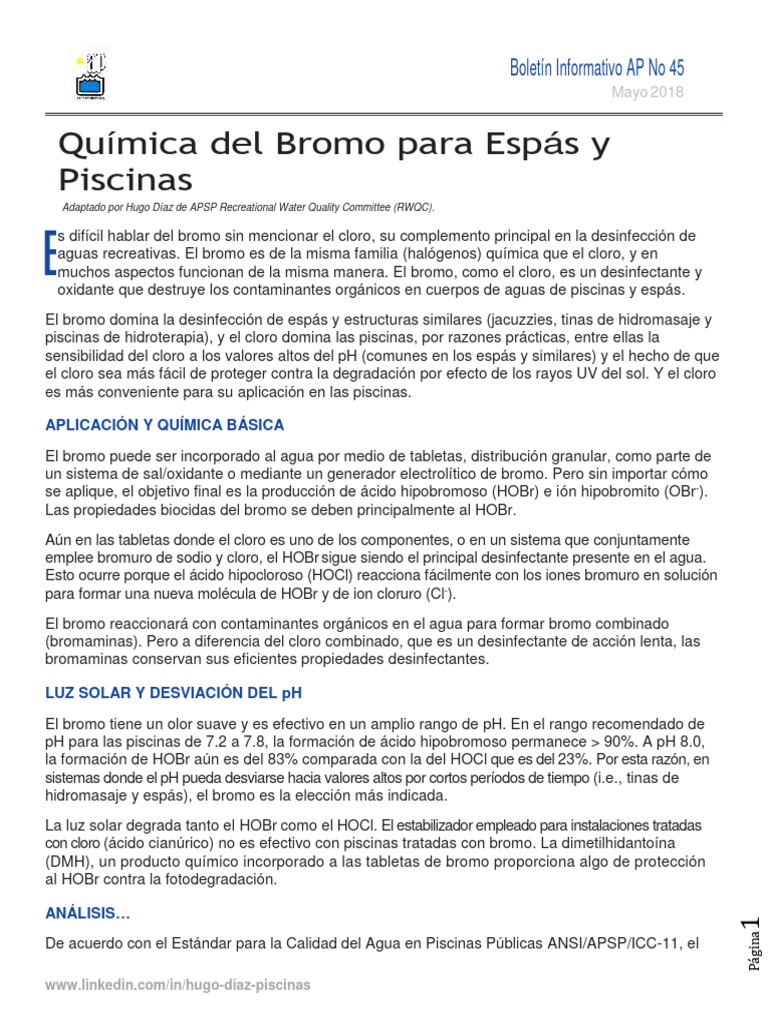 B45 Química Del Bromo para S&P | PDF | Cloro | Agua