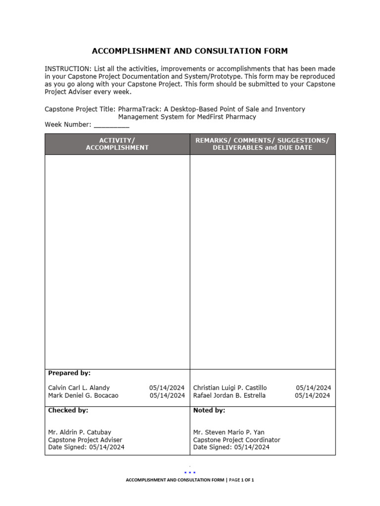 Accomplishment and Consultation Form3-1 | PDF | Art
