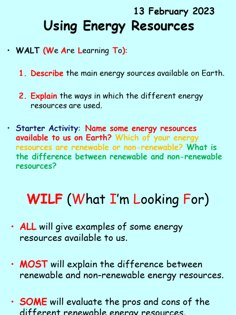 Energy-Resources Yr 1 | PDF | Renewable Energy | World Energy Resources