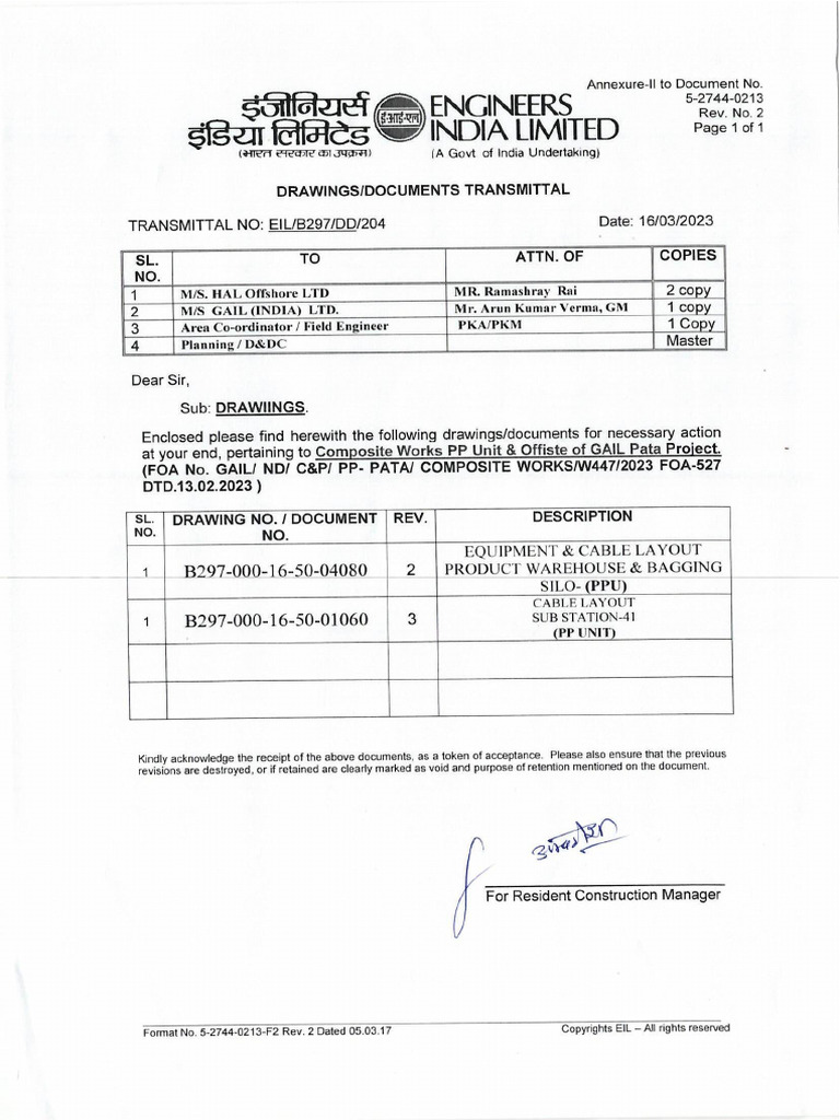 204-Transmittal Hal Offshore | PDF
