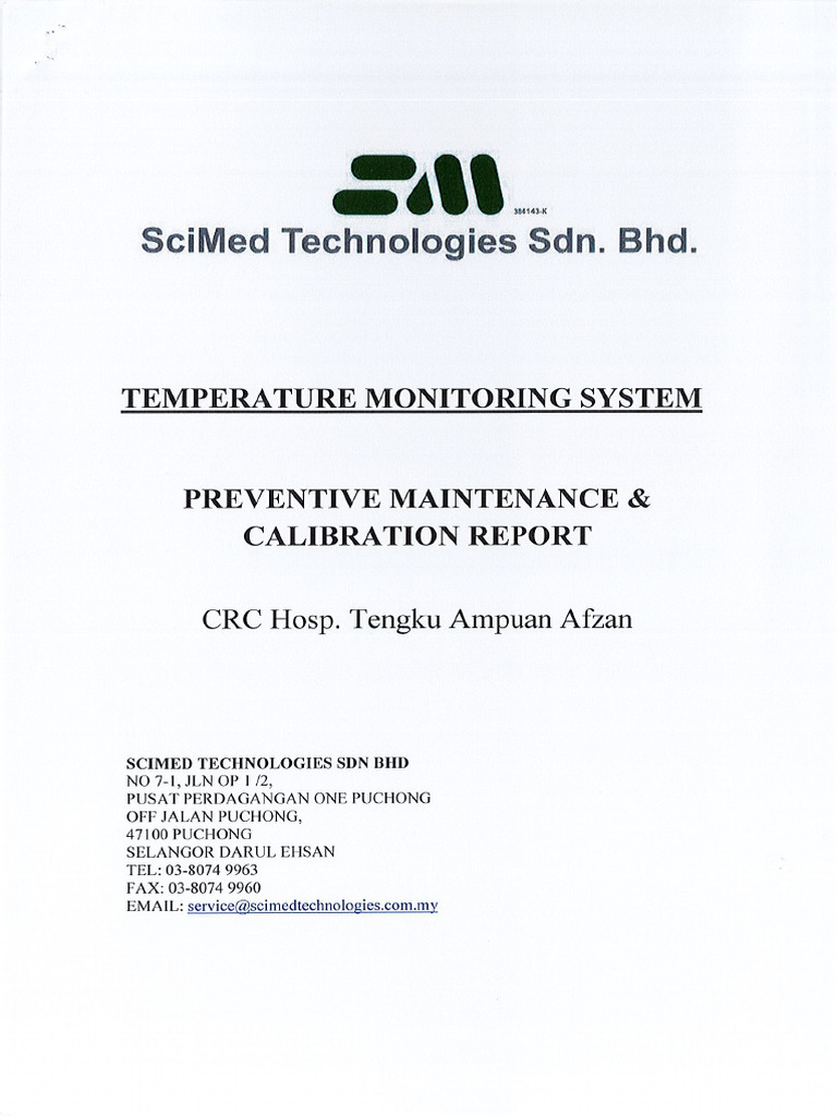 TMS Preventive Maintenance & Calibration Report | PDF