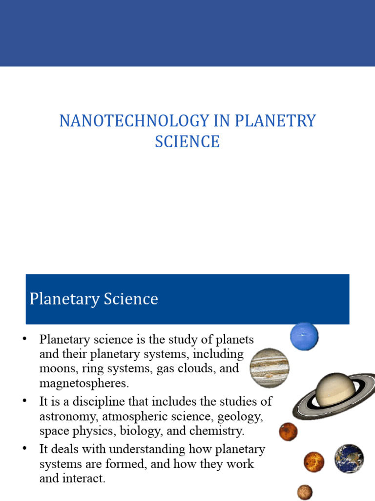Nanotechnology in Planetary Science | PDF | Planetary Science | Astronomy
