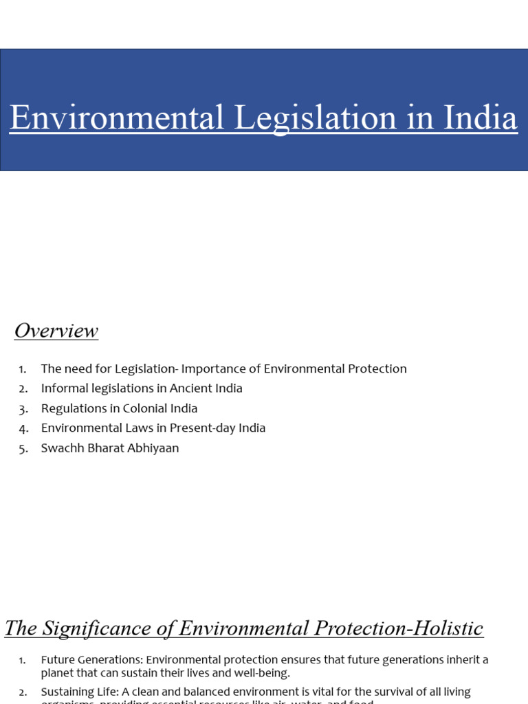 Environmental Legislation in India | PDF | Climate Change | Climate ...