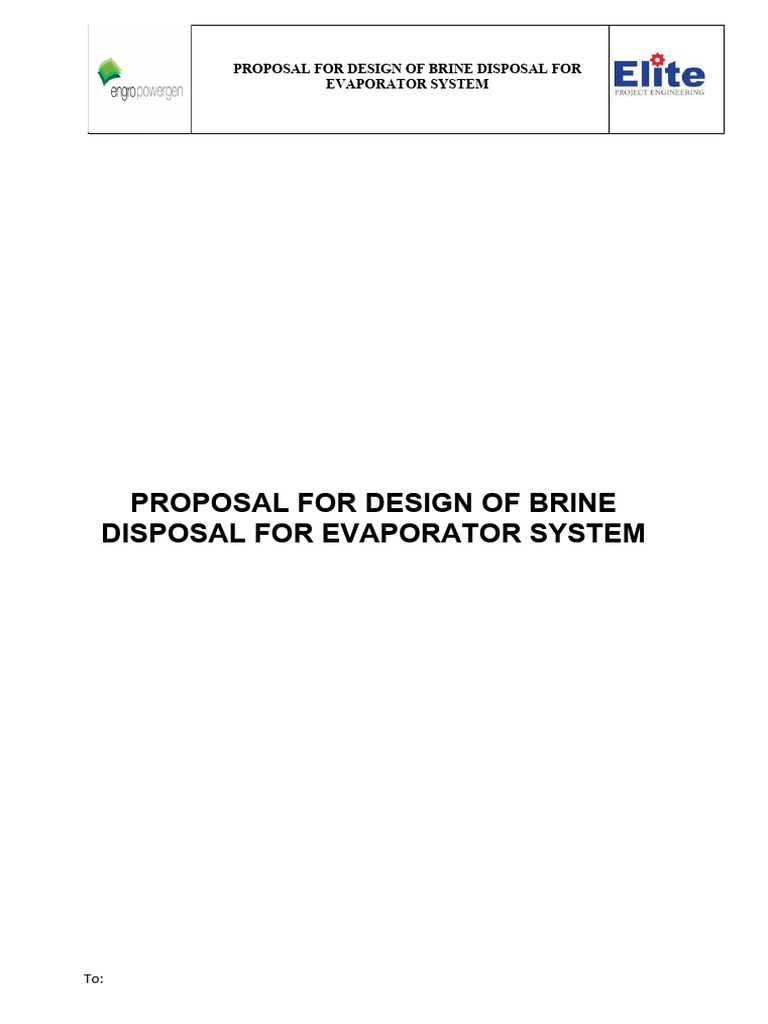 Proposal For Design of Brine Disposal Evaporator System | Download Free ...