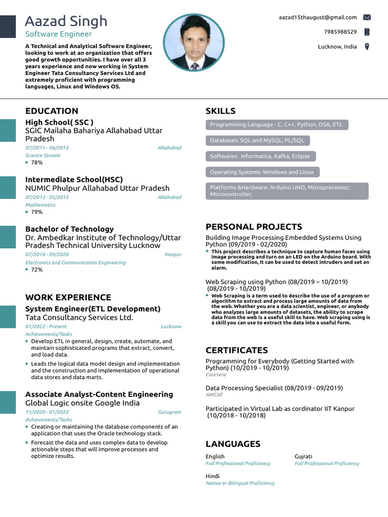Aazad Resume | PDF | Computer Science | Data Management