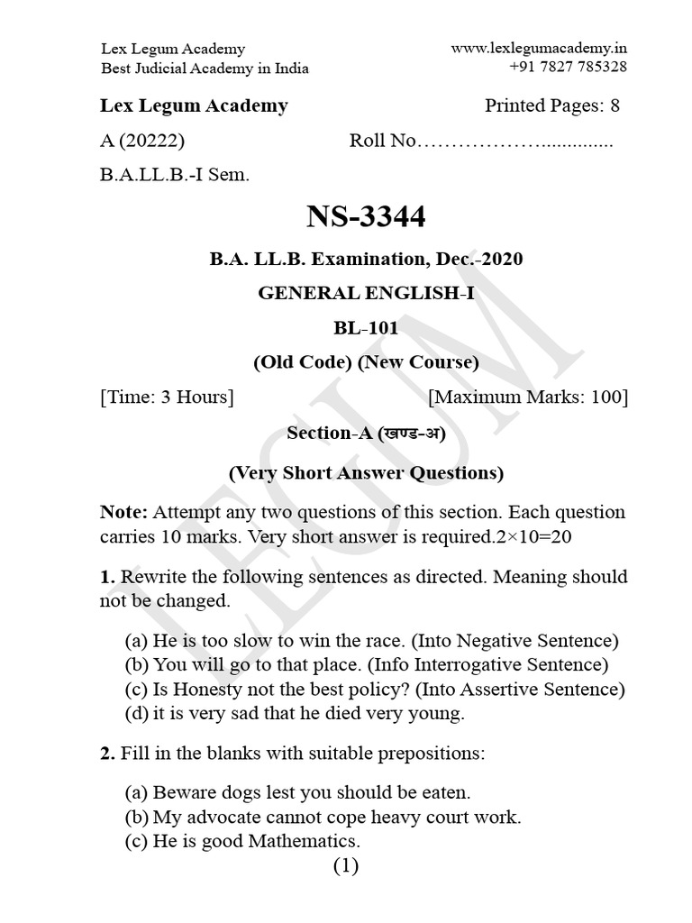 English PYP 2020 | PDF