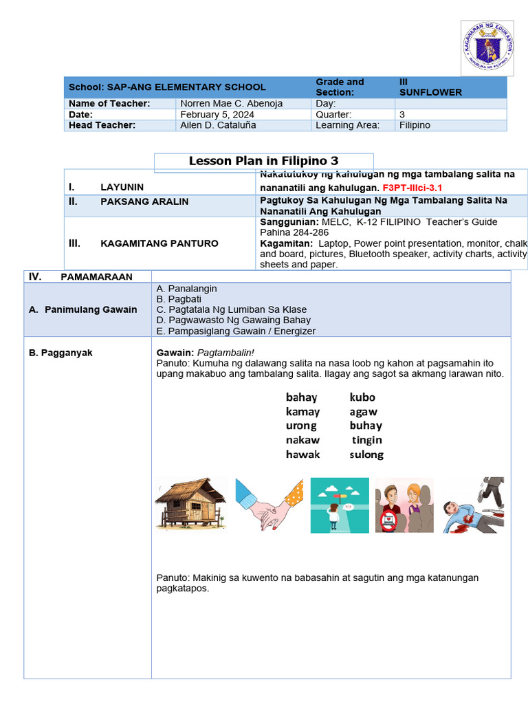 Cot Filipino Q3 | PDF