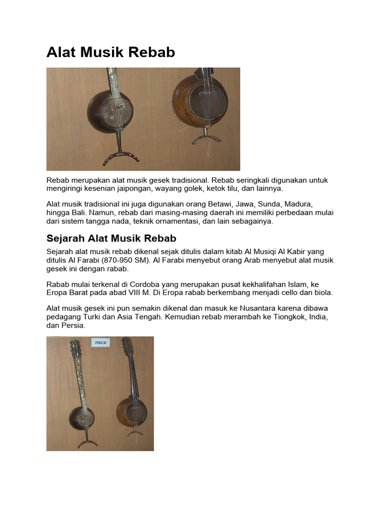 Alat Musik Rebab | PDF