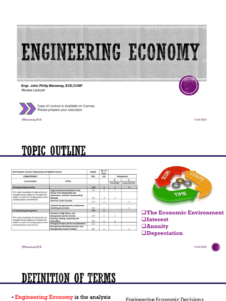 Engineering+Economy | PDF | Depreciation | Interest