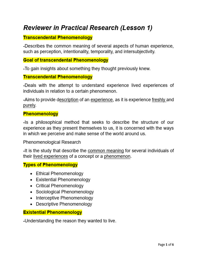 Reviewer-in-Practical-Research | PDF | Phenomenology (Philosophy) | Experience